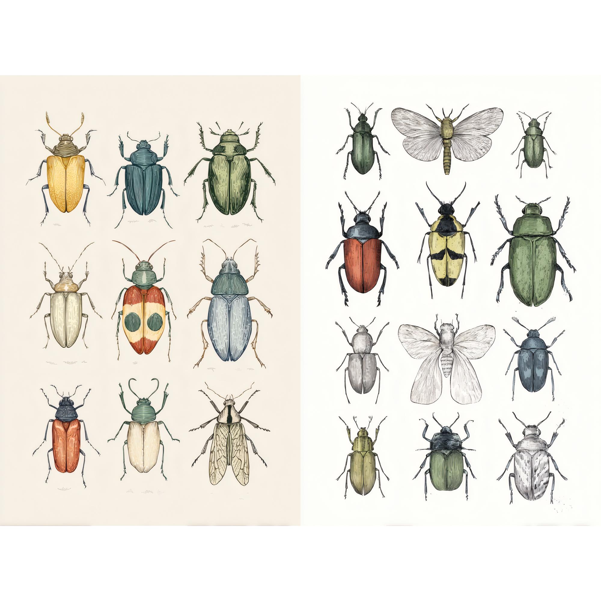 Vintage Insect Collage Sheet Printable Ephemera With Beetles Moths Bees ...