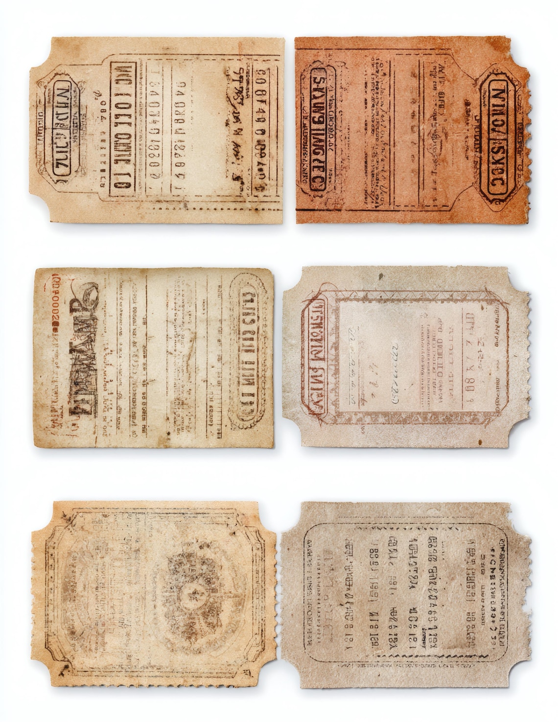 Vintage Train Ticket Stubs Ephemera, Railway Tickets Collage Sheet ...