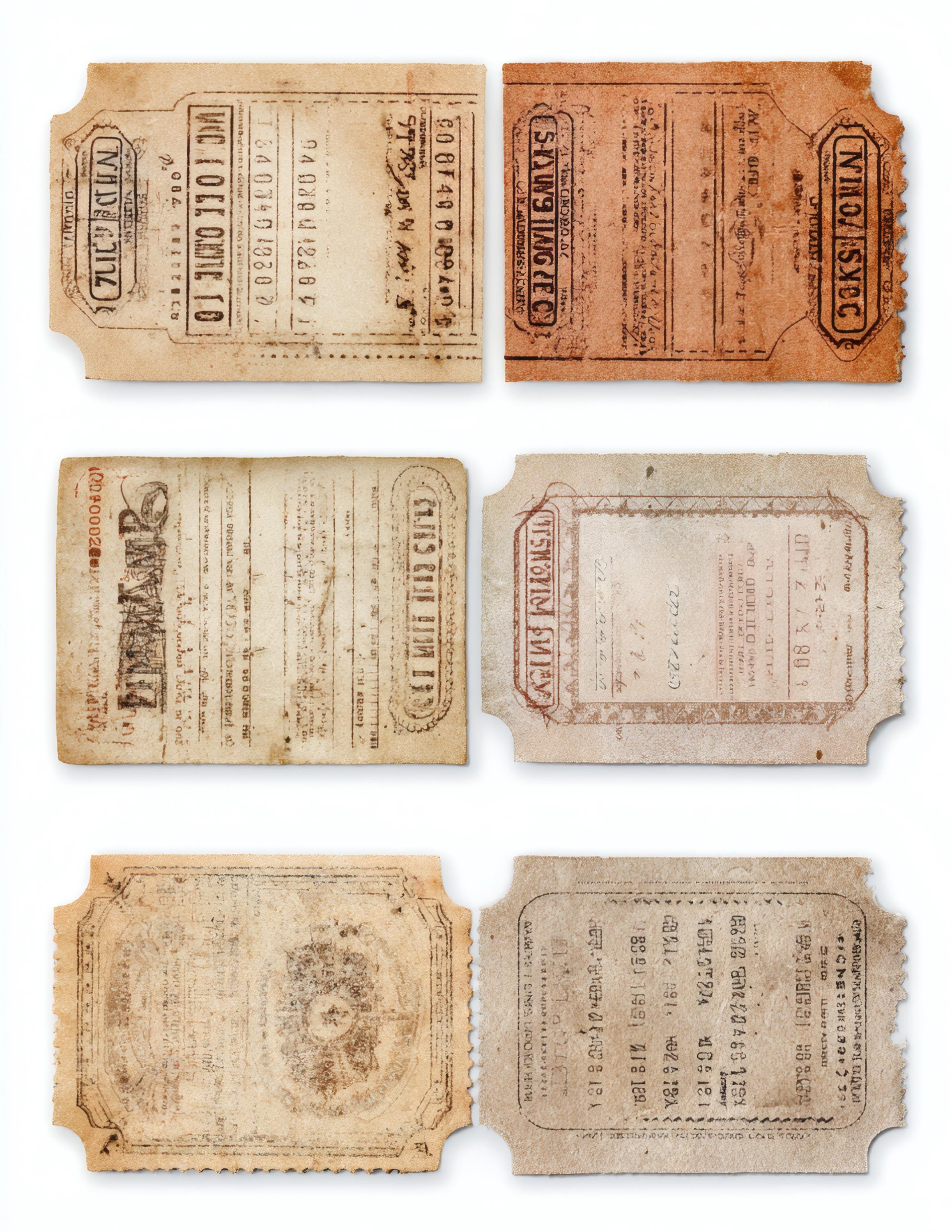 Vintage Train Ticket Stubs Ephemera, Railway Tickets Collage Sheet ...
