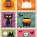 Vintage Halloween Stamp Set Ghost Pumpkin Cat Haunted House Cauldron ...