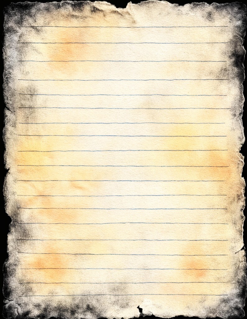 Vintage Lined Paper Pages, Old School Notebook Printable, Distressed ...