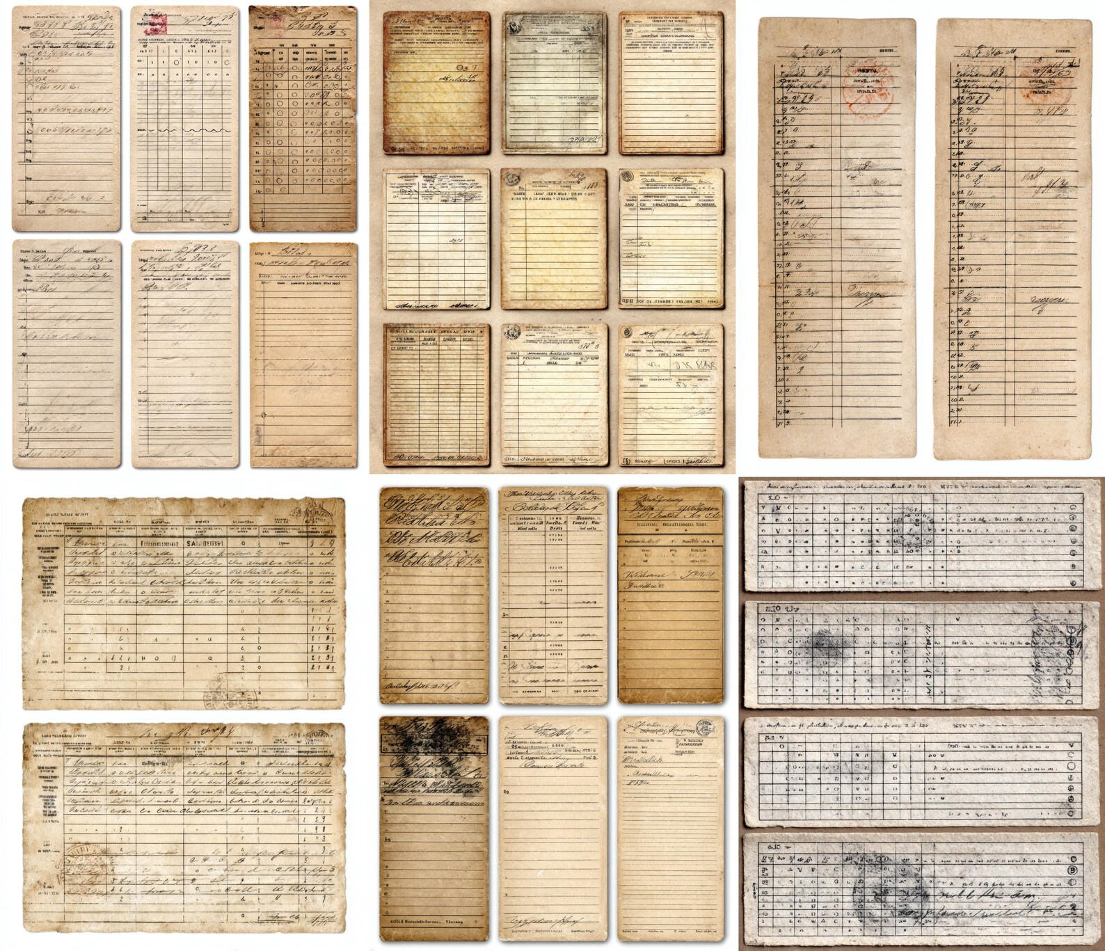 Vintage School Grading Slips Printable, Report Card Ephemera Labels ...
