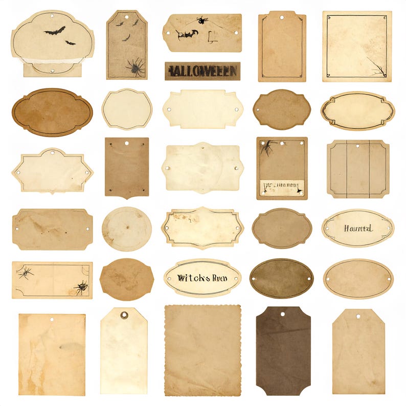 Vintage Printable Label Tags for Junk Journaling Scrapbook Supplies ...