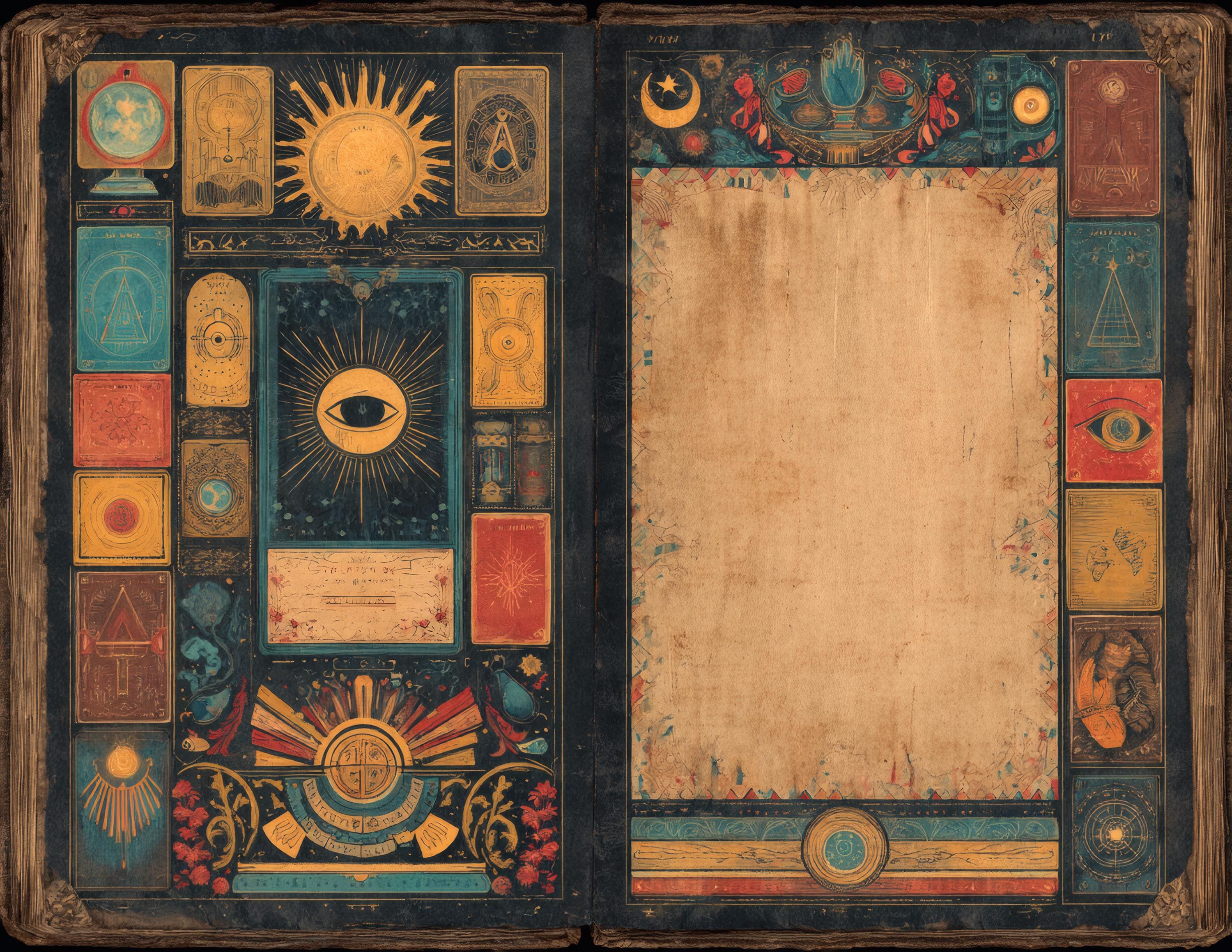 Junk Journal Pages Divination Tarot Card and Palmistry Printables With ...