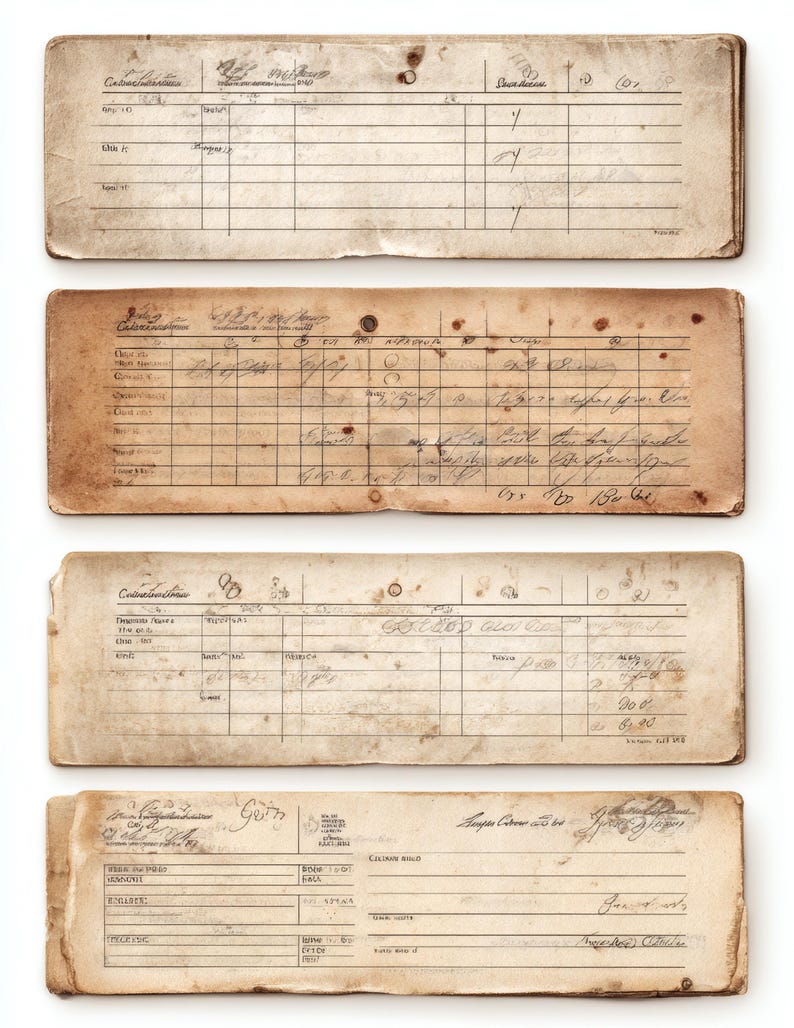 Vintage School Grading Slips Printable, Report Card Ephemera Labels ...