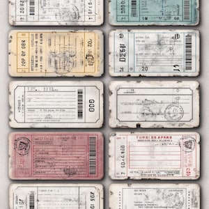 Vintage Train Ticket Ephemera Printable, Retro Travel Pass Collage ...