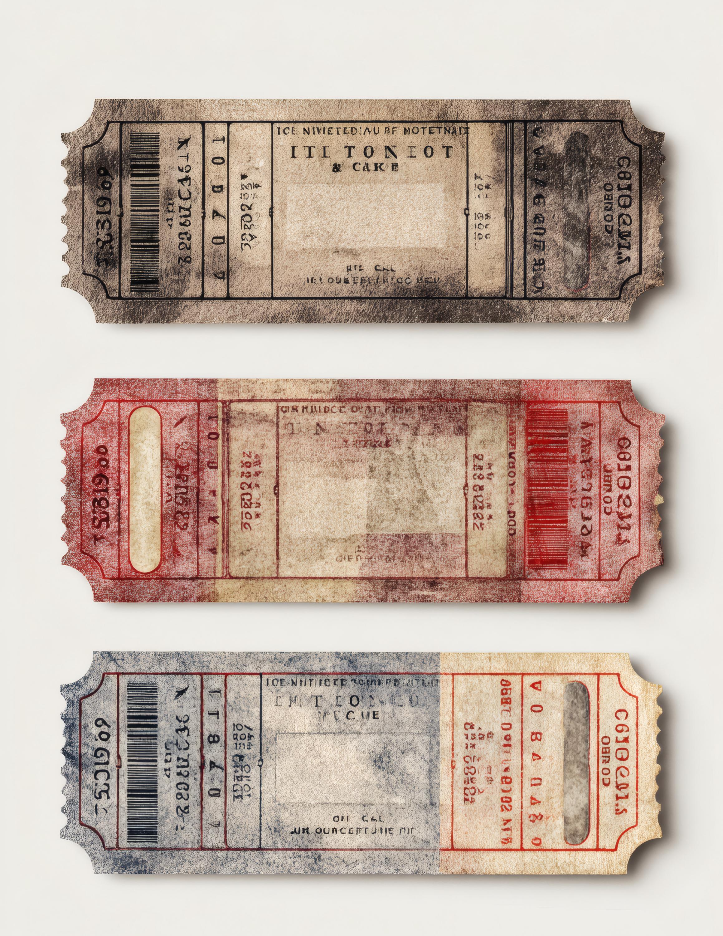 Cinema Ticket Ephemera, Retro Movie Theatre Stubs for Junk Journals ...