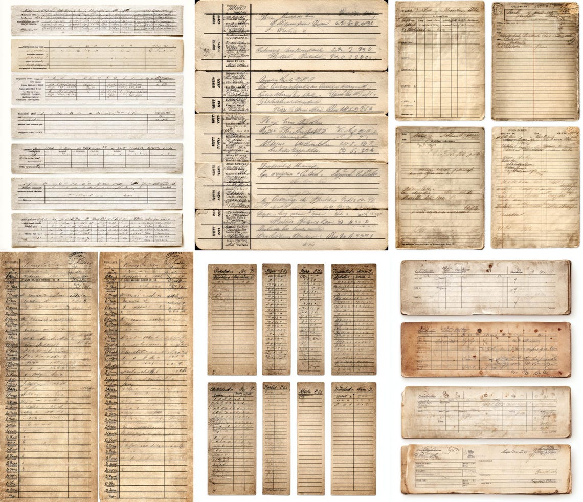 Vintage School Grading Slips Printable, Report Card Ephemera Labels ...
