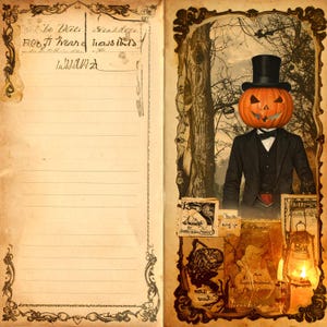 Vintage Printable Paper Pack for Junk Journal Scrapbook Halloween Pages ...