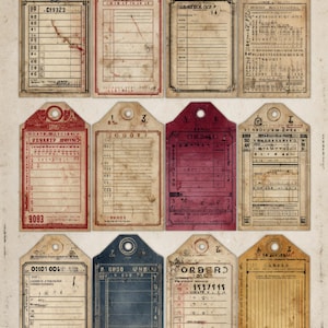 Printable Vintage Number Labels Ephemera, Junk Journal Tags and ...