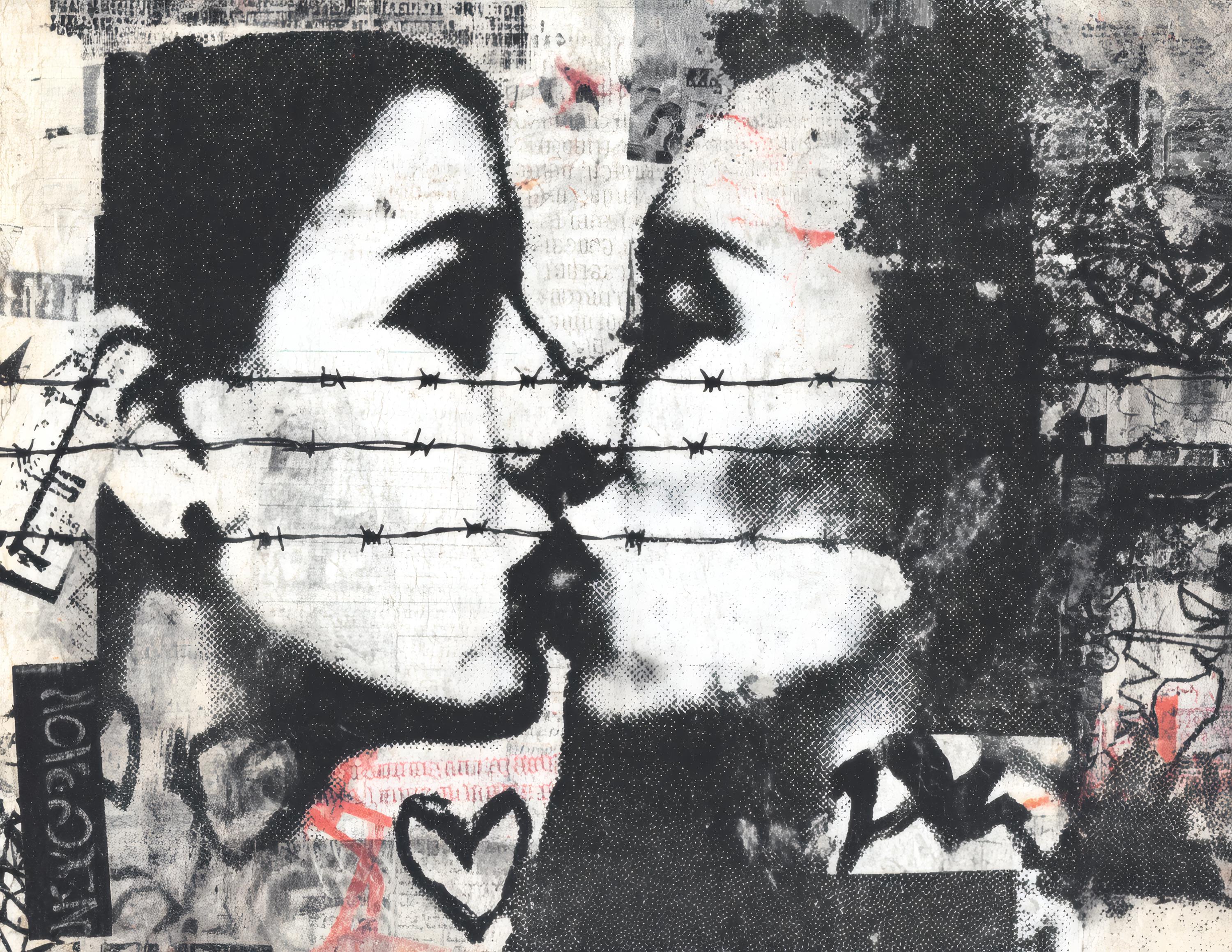 Punk Zine Junk Journal Pages, Distorted Couple Collage, Graffiti Barbed ...