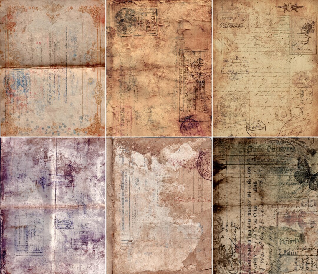 52 Vintage Passport Pages, 1800s Travel Junk Journal Pages, Antique ...