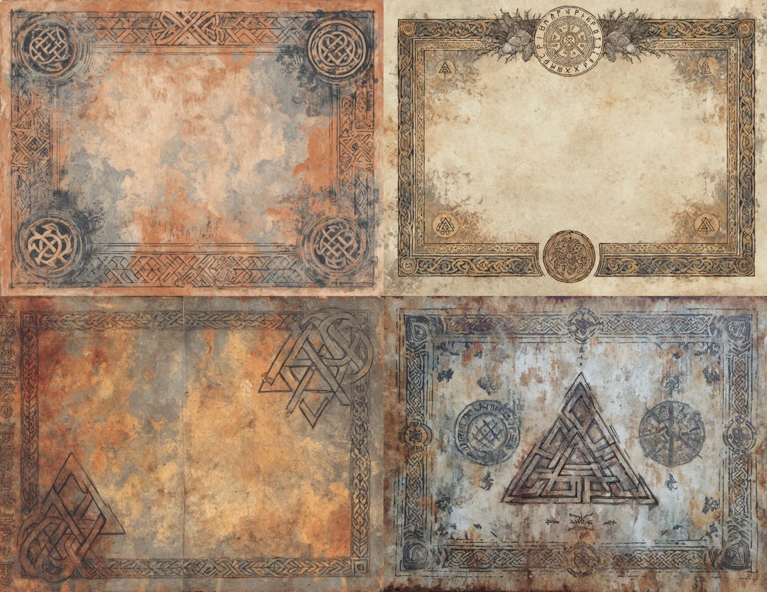 Runic Divination Junk Journal Kit, 38 Pages, Norse Rune Scrapbook Paper ...