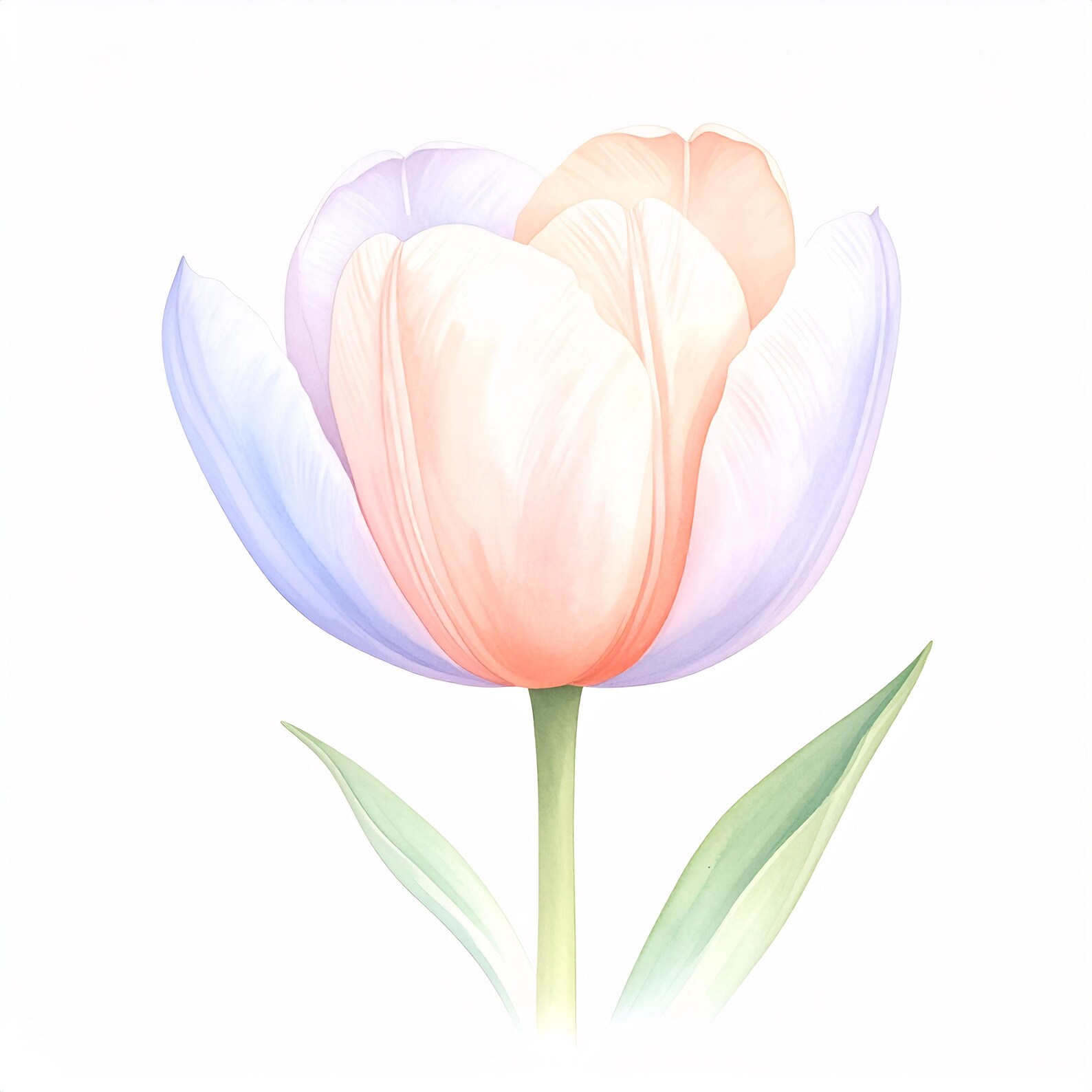12 Pastel Tulip Flower Print With Soft Watercolor Floral Design for ...
