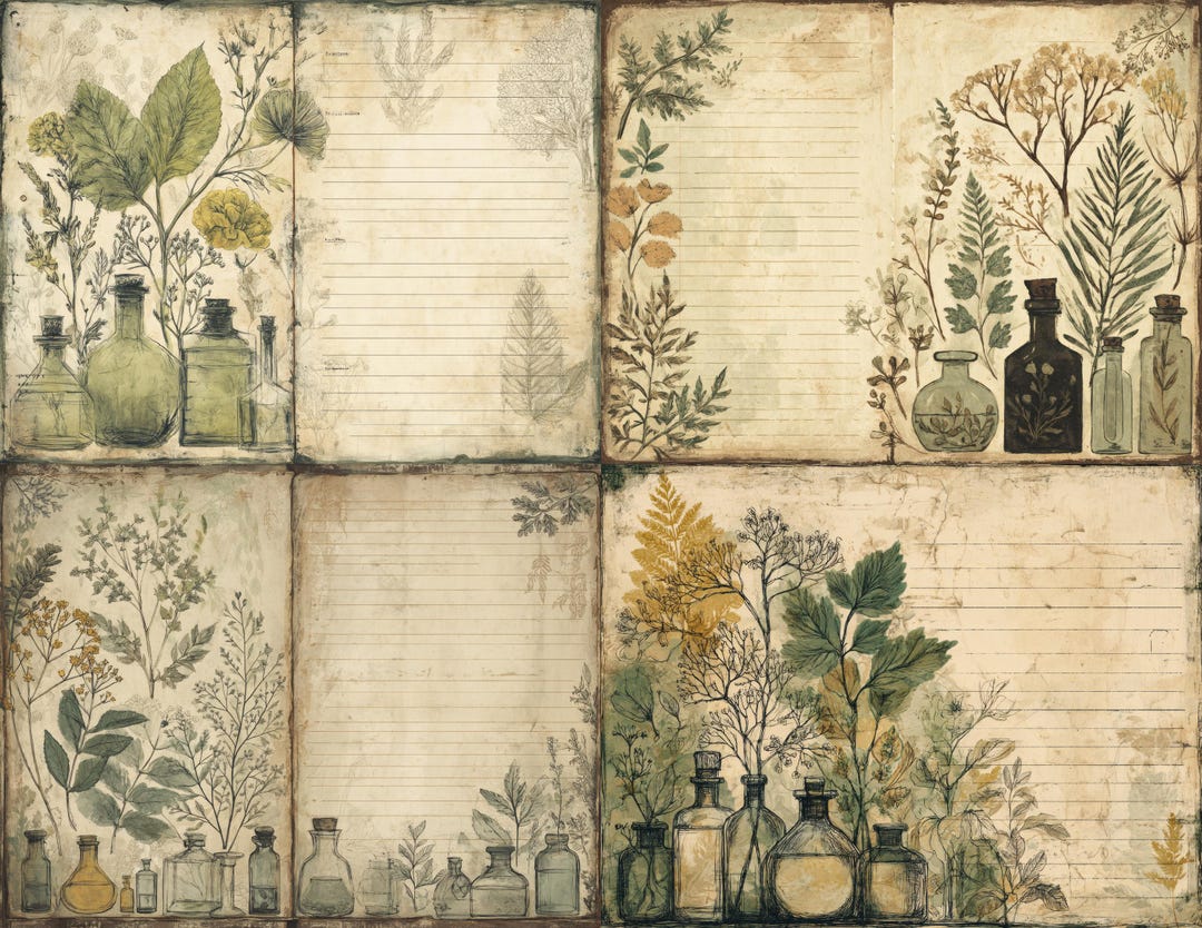 Apothecary Junk Journal Kit, 40 Herbal Vintage Printable Pages ...