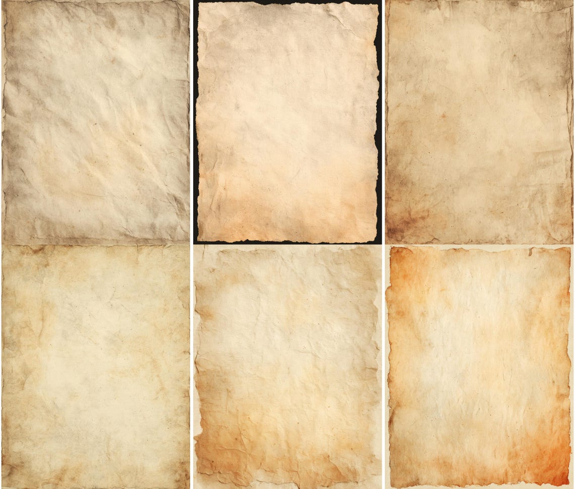 Vintage Parchment Junk Journal Pages, Rustic Scrapbook Paper, Antique ...