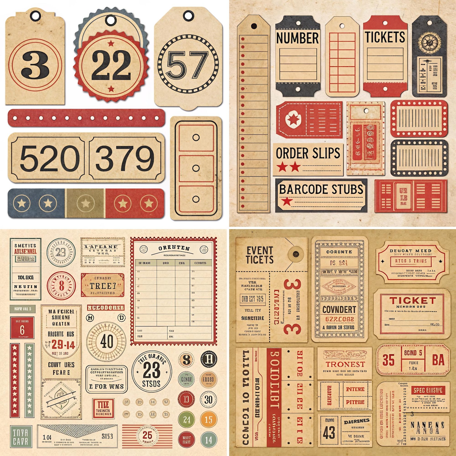 Vintage Ephemera Collage Sheets | Retro Junk Journal Printables | Aged ...