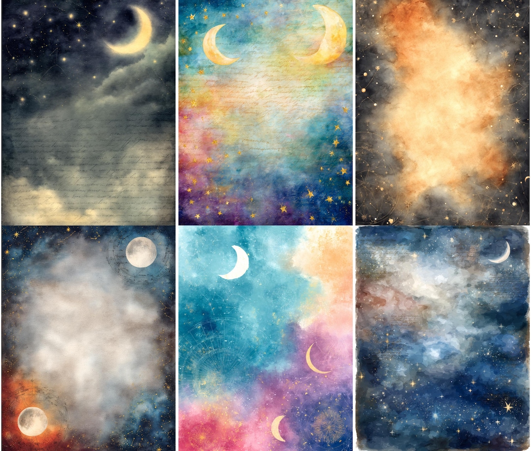 Celestial Junk Journal Pages, Vintage Astrology Printable, Star Chart ...
