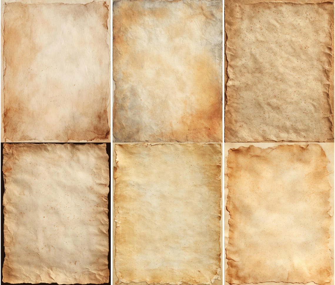 Vintage Parchment Junk Journal Pages, Rustic Scrapbook Paper, Antique ...