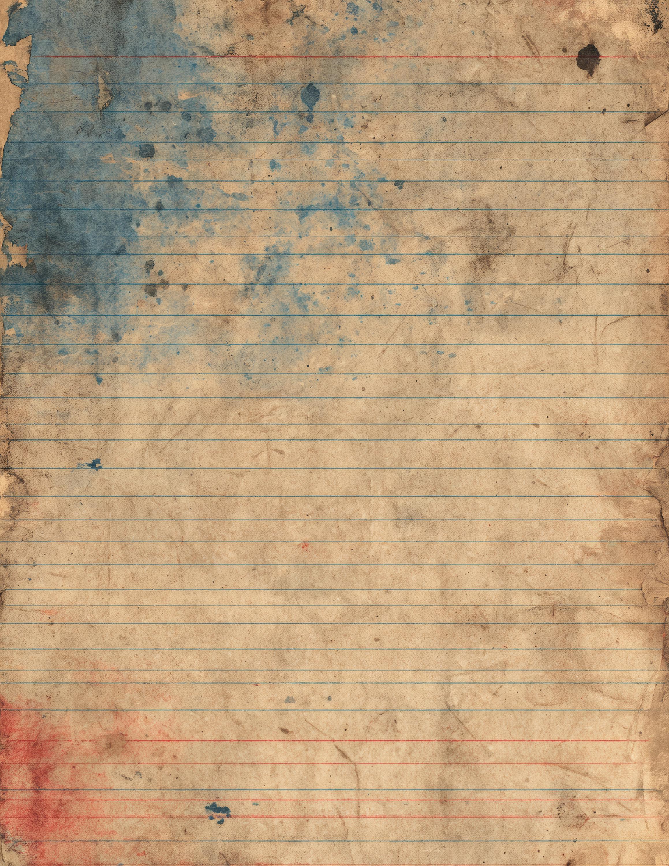 Vintage Lined Paper Pages, Old School Notebook Printable, Distressed ...