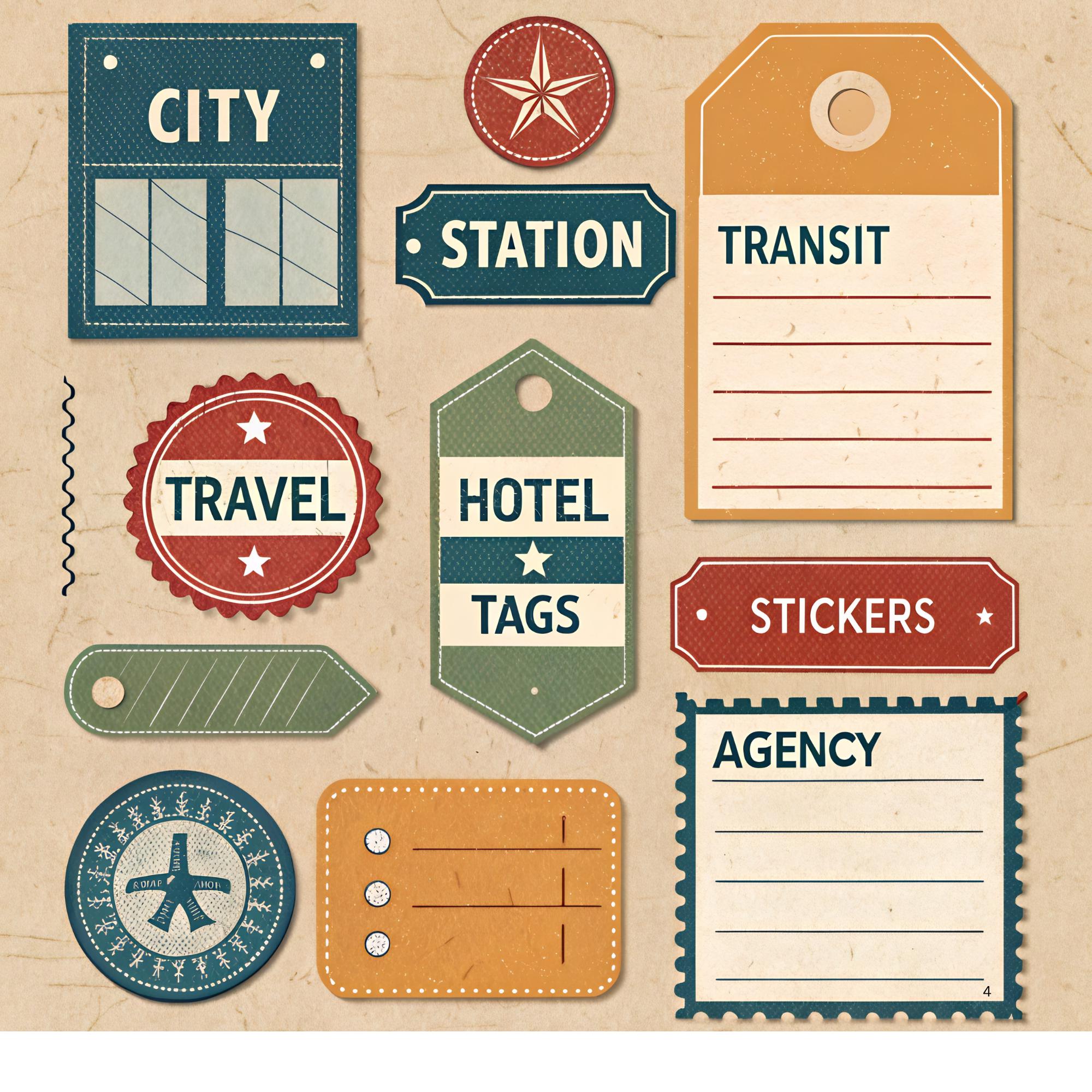 Vintage Travel Labels Printable | 90+ Retro Ephemera Stickers | Junk ...
