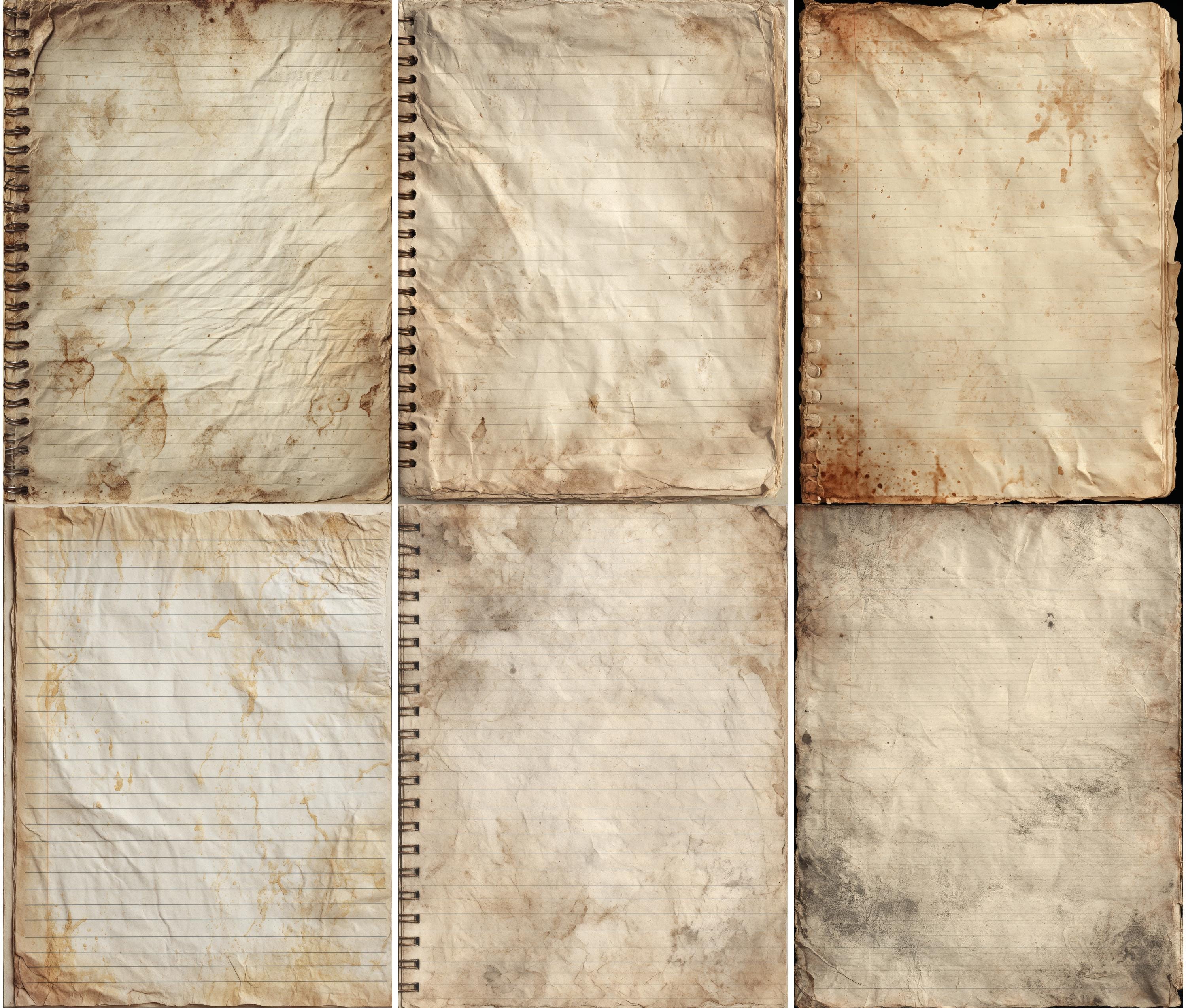 Vintage Tea Stained Notebook Paper, Antique Journal Background, Grunge ...