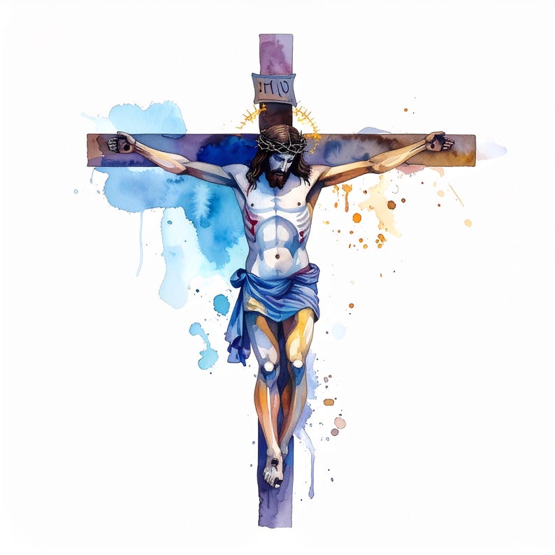 Jesus Christ Watercolor Digital Wall Art Printable Portrait Christian ...