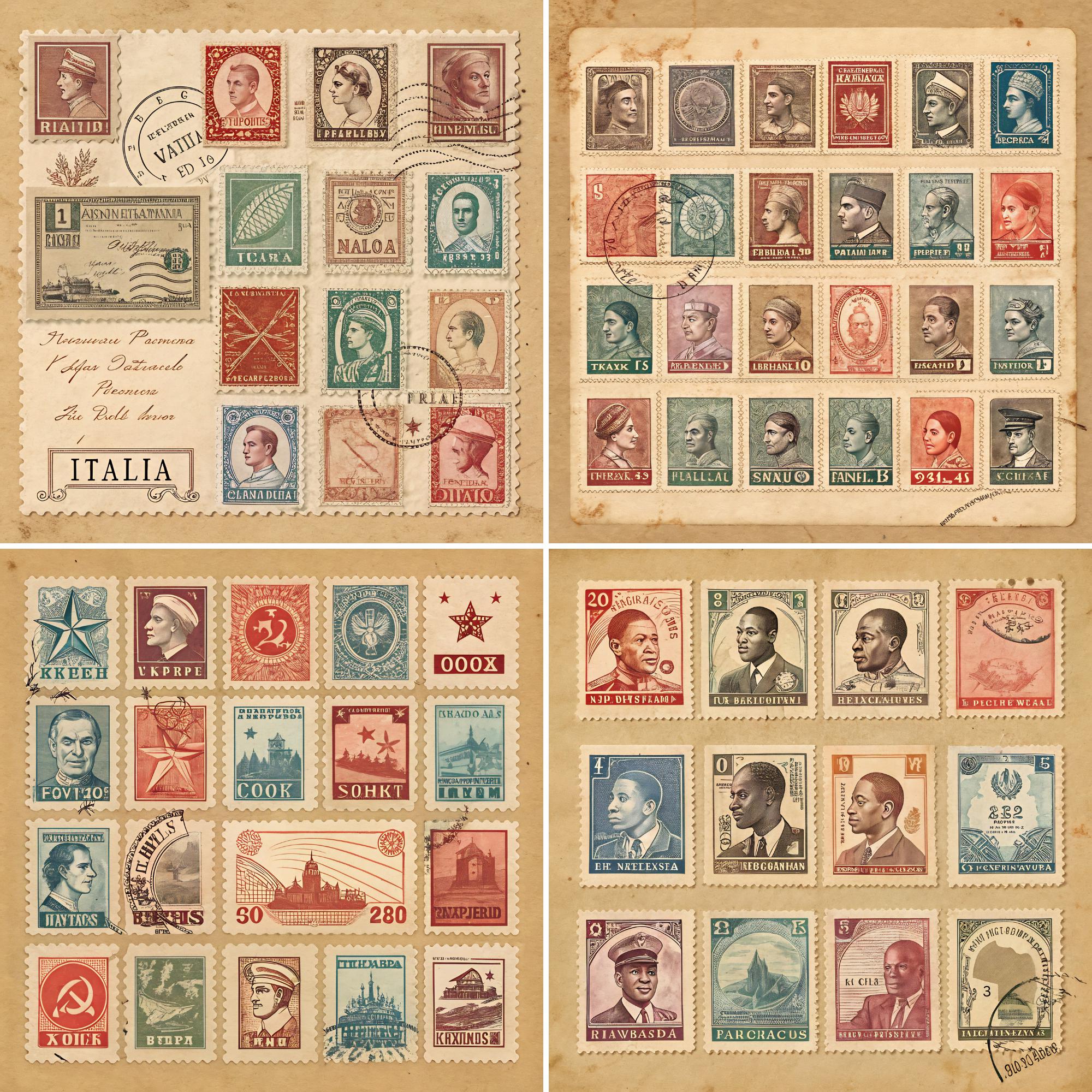Vintage British Postage Stamp Ephemera, Printable Collage Paper, Stamps ...