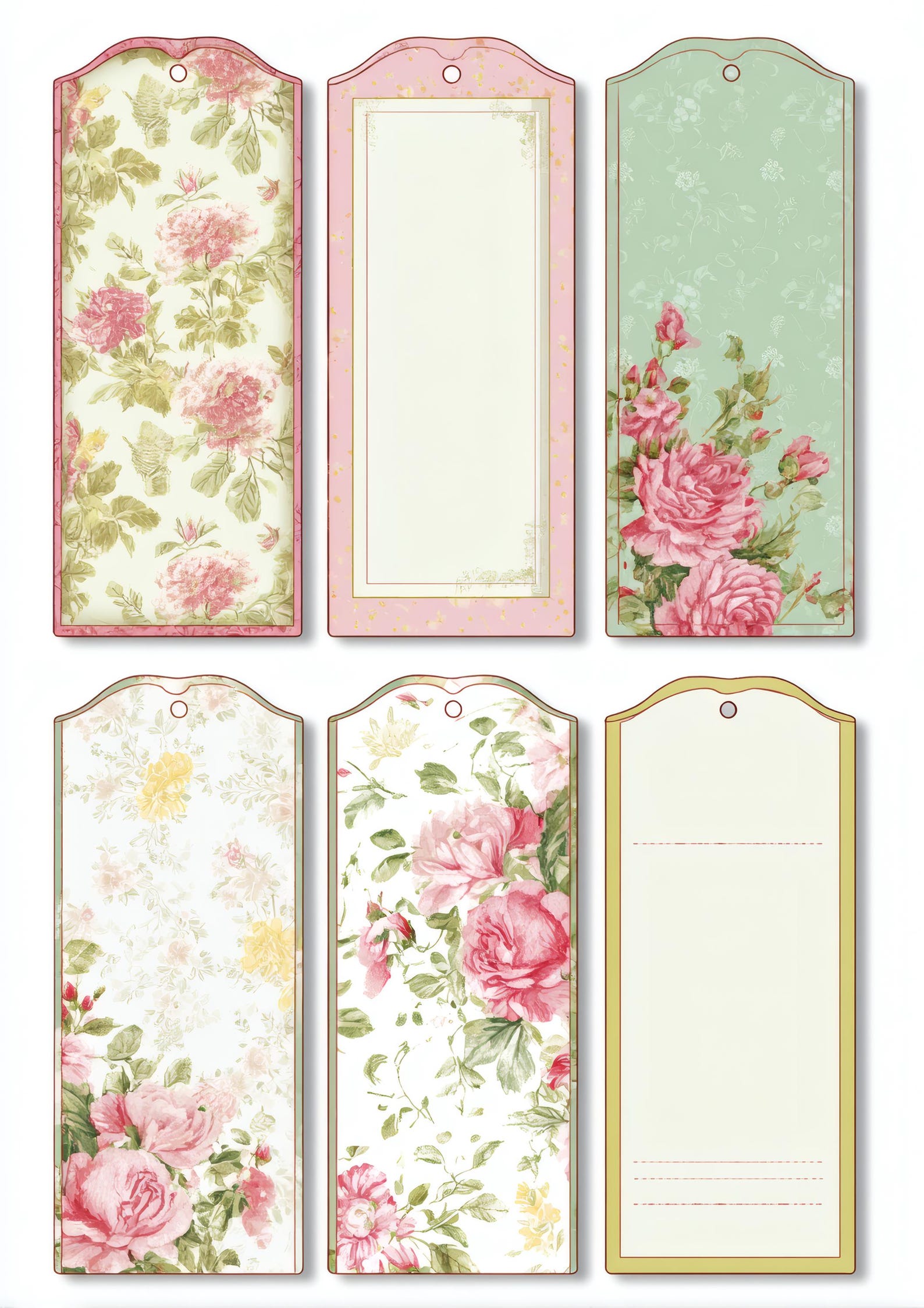 Shabby Chic Rose Labels, Vintage Floral Laabel, Pastel Garden Scrapbook ...