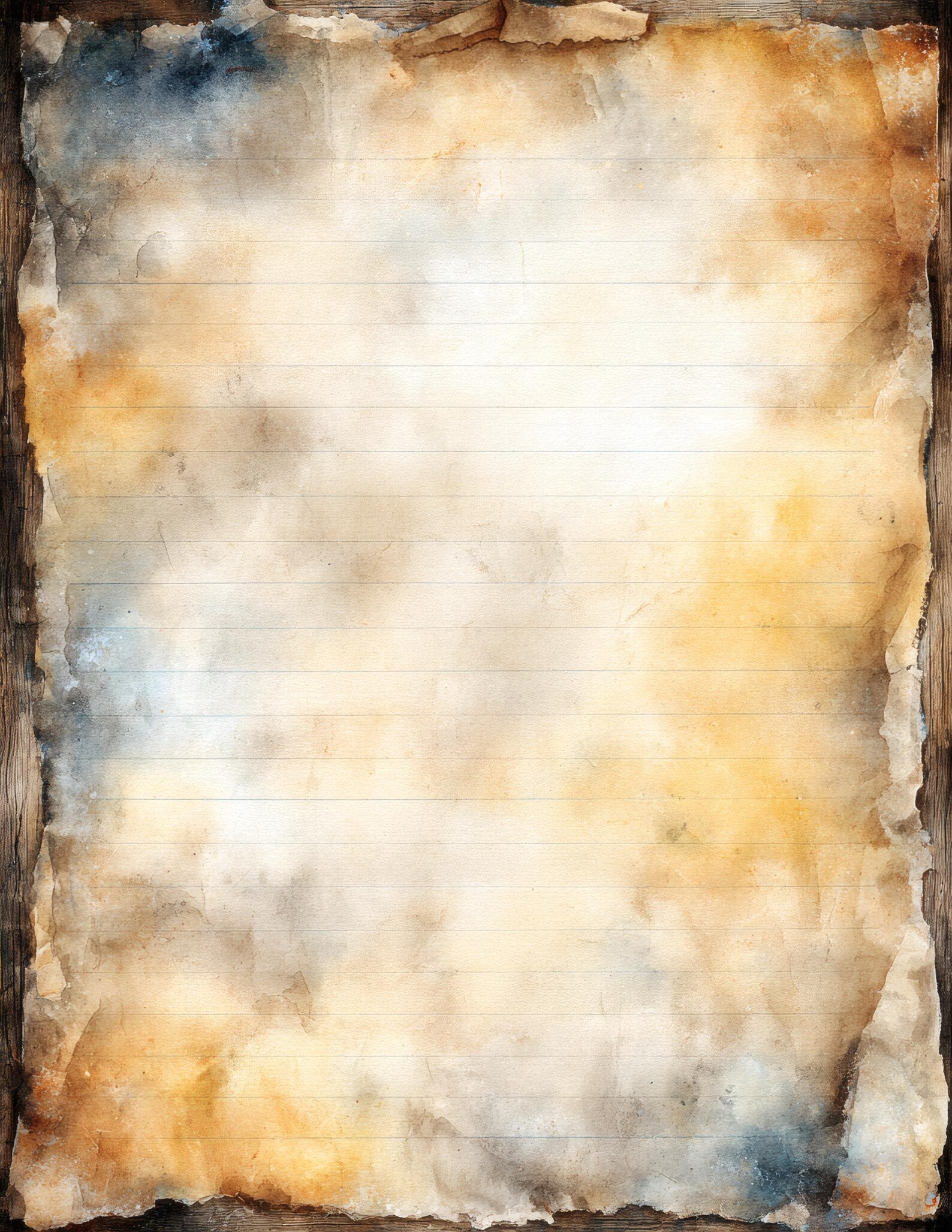 Vintage Lined Paper Pages, Old School Notebook Printable, Distressed ...