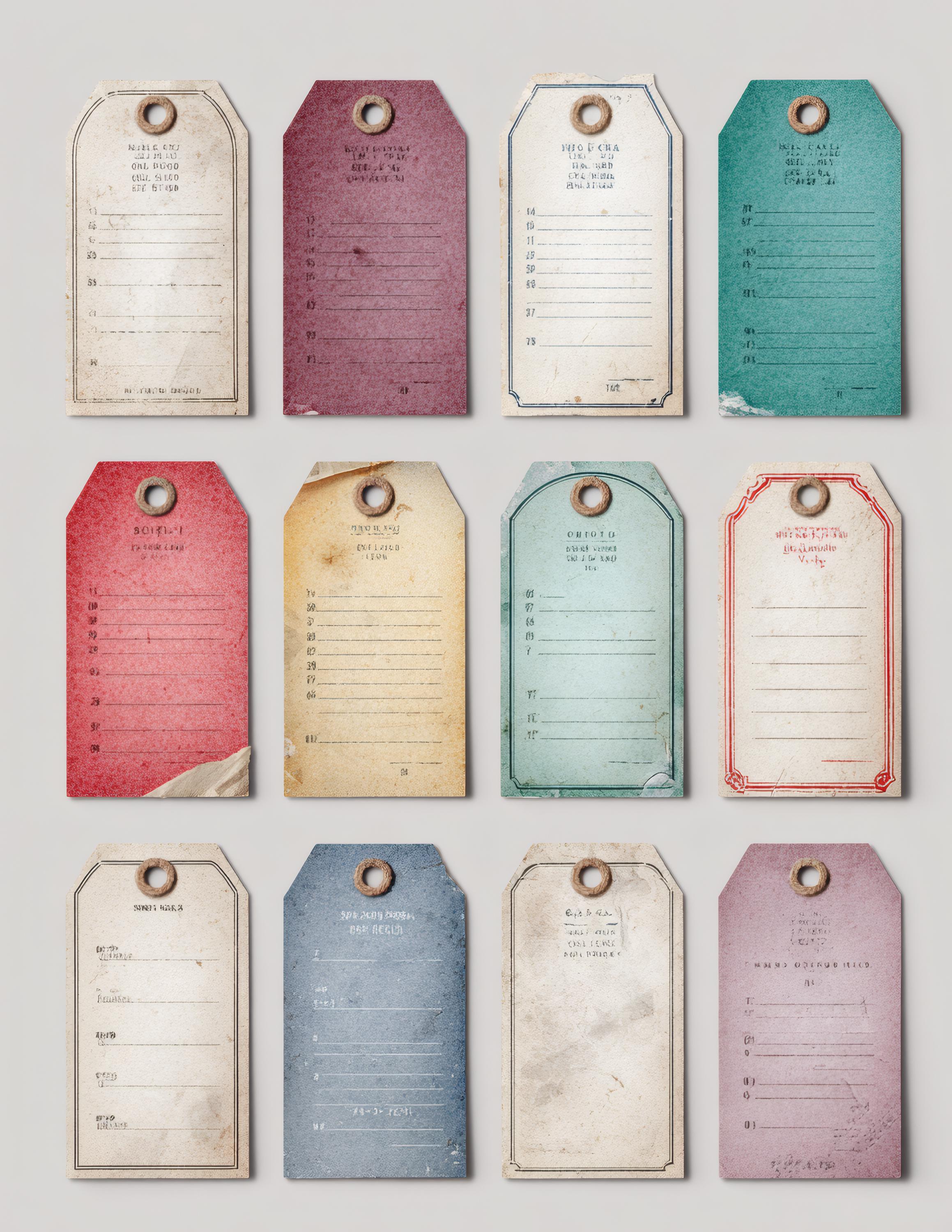 Vintage Price Tag Ephemera Printable, Antique Tag Collage Sheet, Junk ...