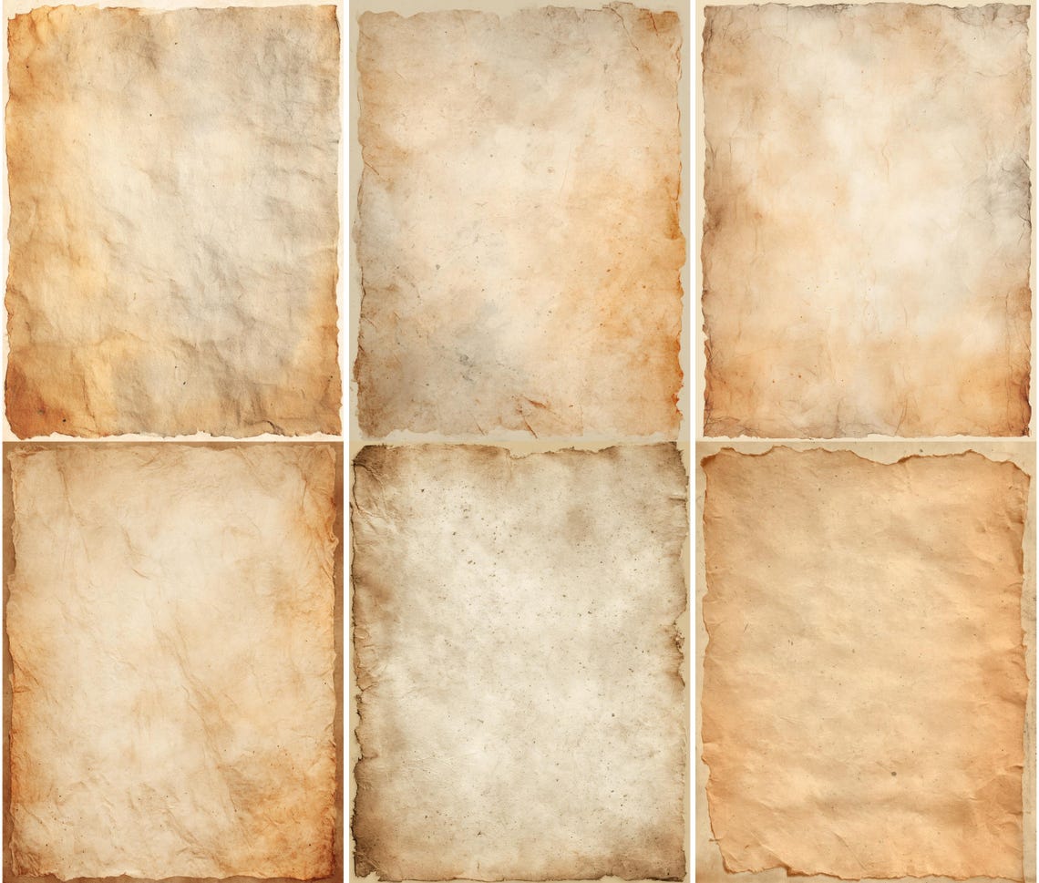 Vintage Parchment Junk Journal Pages, Rustic Scrapbook Paper, Antique ...