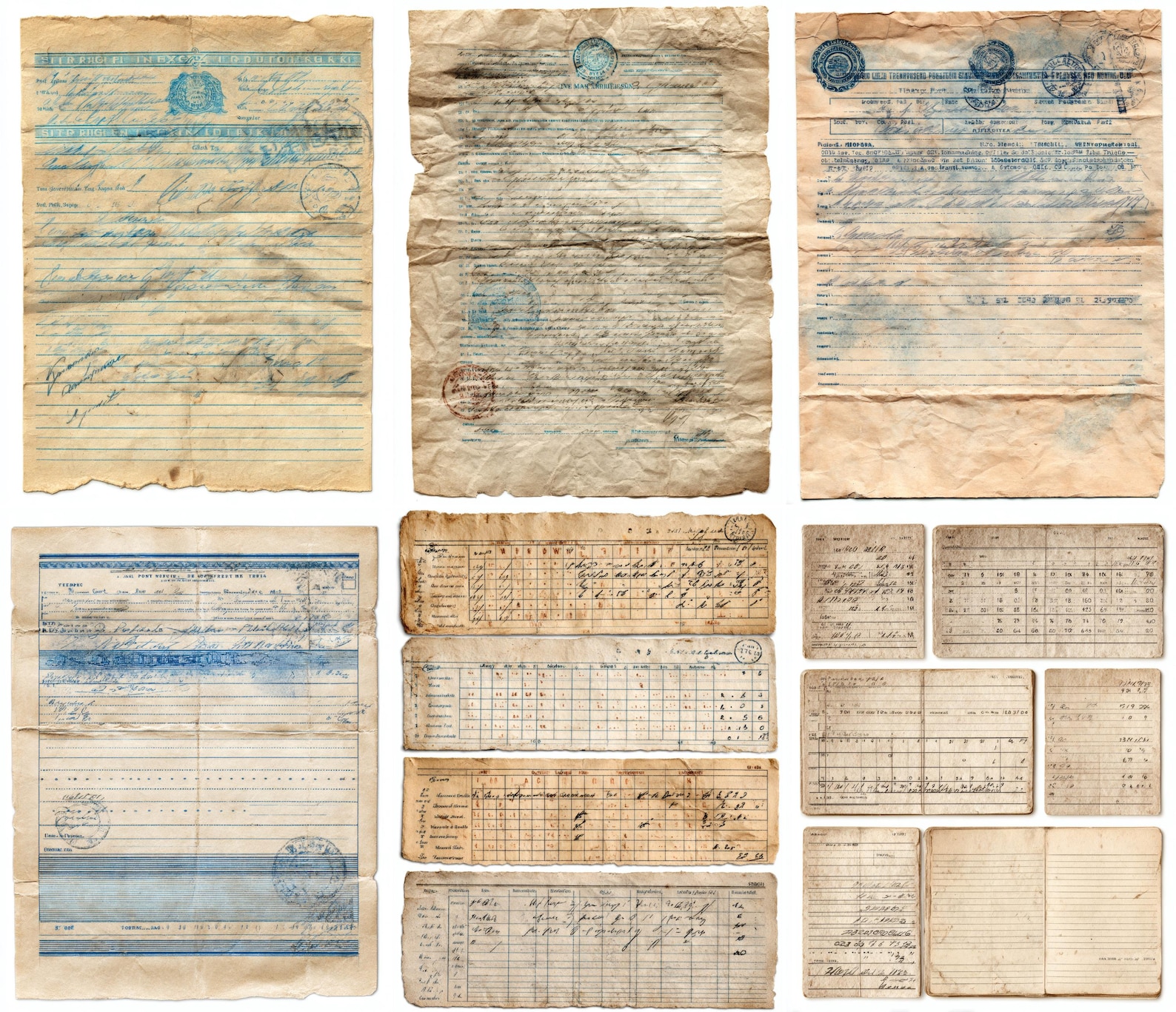 Vintage School Grading Slips Printable, Report Card Ephemera Labels ...