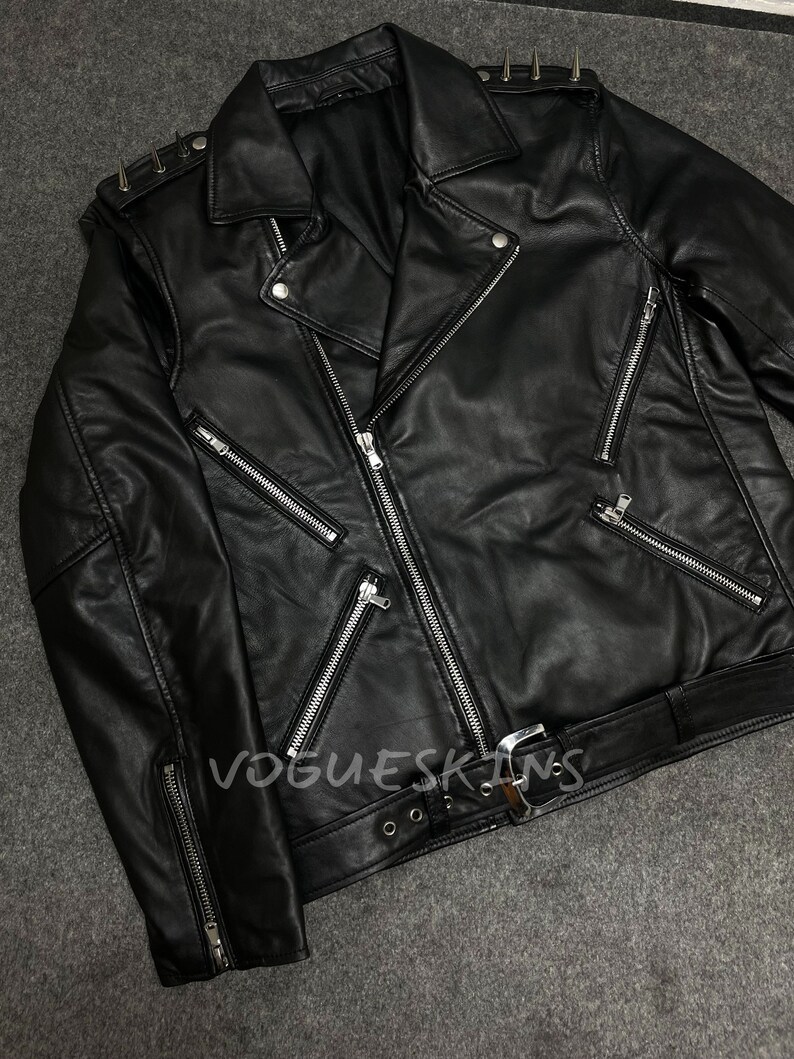 Mens Ghost Rider Leather Jacket Nicolas Cage Cosplay Biker Jacket ...