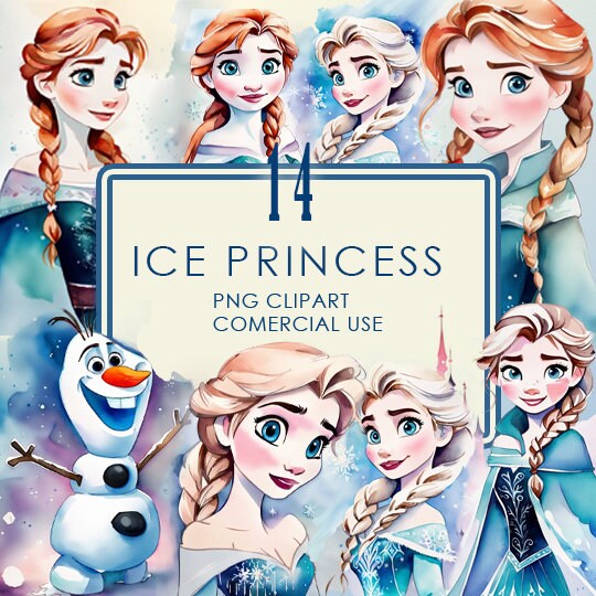 Ice Princess Clipart, PNG, Full Commercial Use, Watercolor Fantasy ...