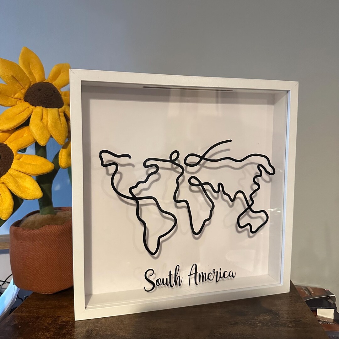 Personalized Travel Keepsake Box Frame: World Map Memory Collection - Etsy