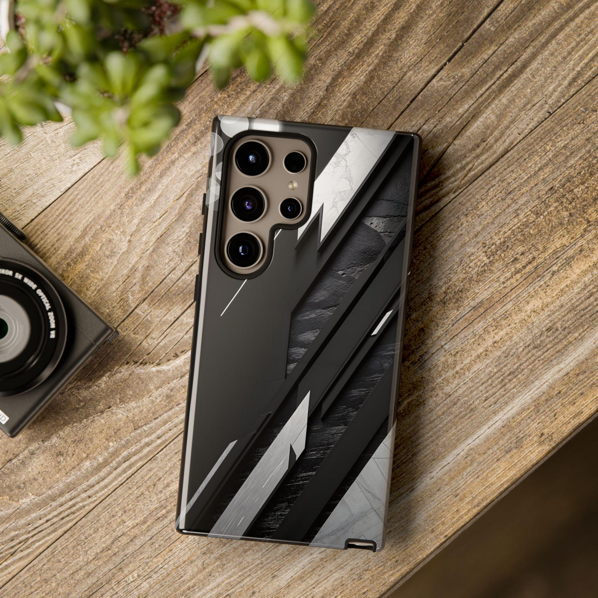 3D Textures Abstract Black Cover for iPhone 16 Pro, 15, 14, 13, Samsung ...