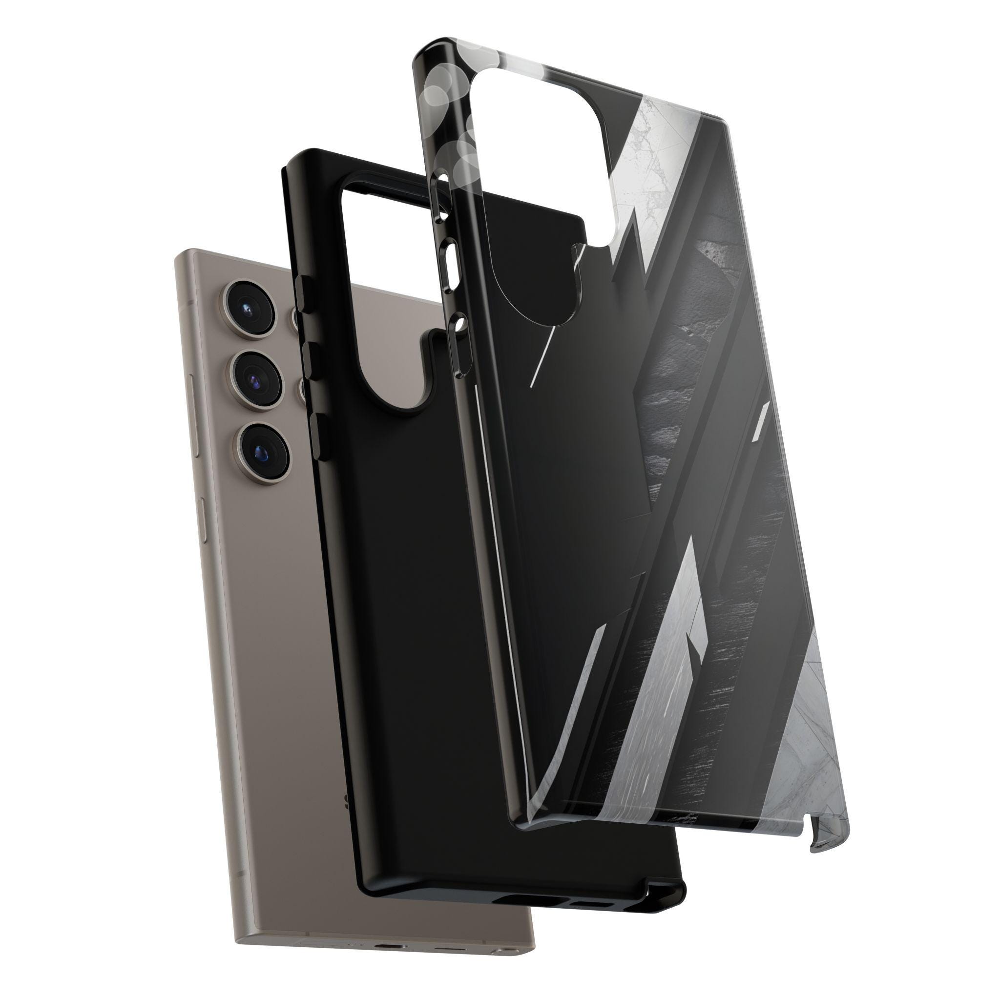 3D Textures Abstract Black Cover for iPhone 16 Pro, 15, 14, 13, Samsung ...