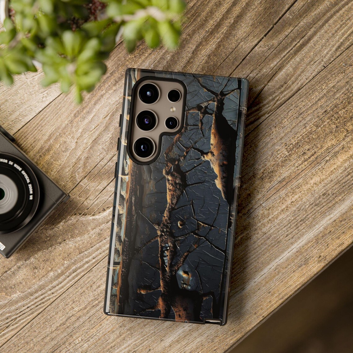 3D Textures Cracked Metal Rustic Phone Case for iPhone 16 Pro, 15 ...