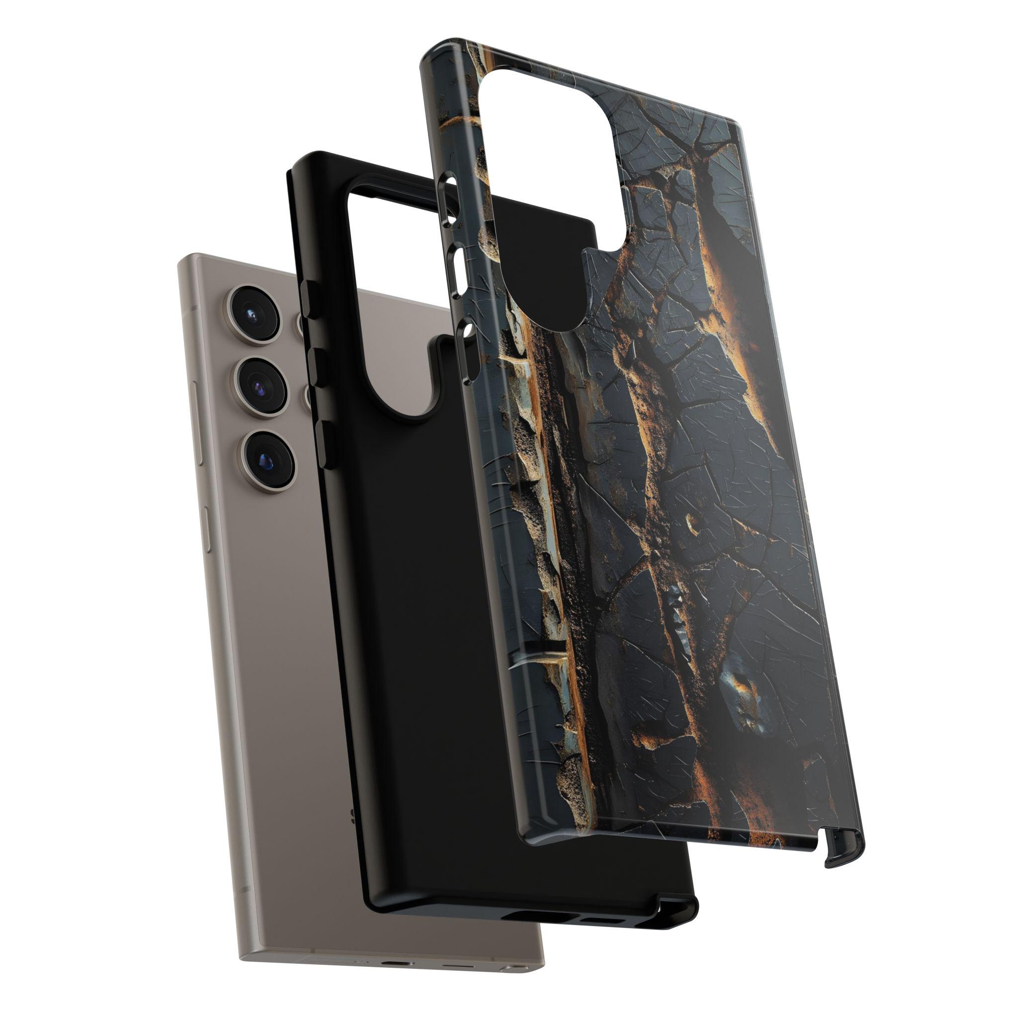 3D Textures Cracked Metal Rustic Phone Case for iPhone 16 Pro, 15 ...