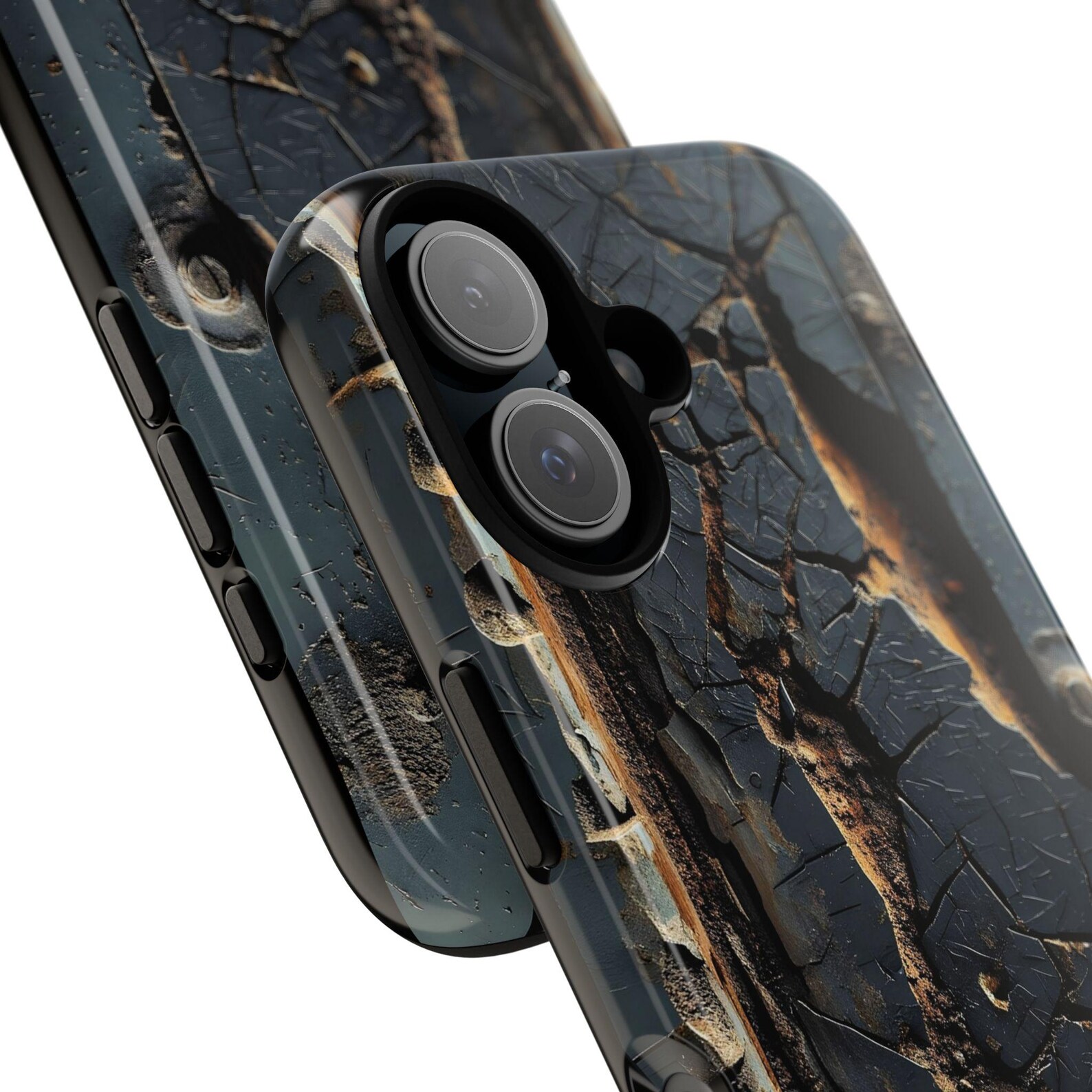 3D Textures Cracked Metal Rustic Phone Case for iPhone 16 Pro, 15 ...