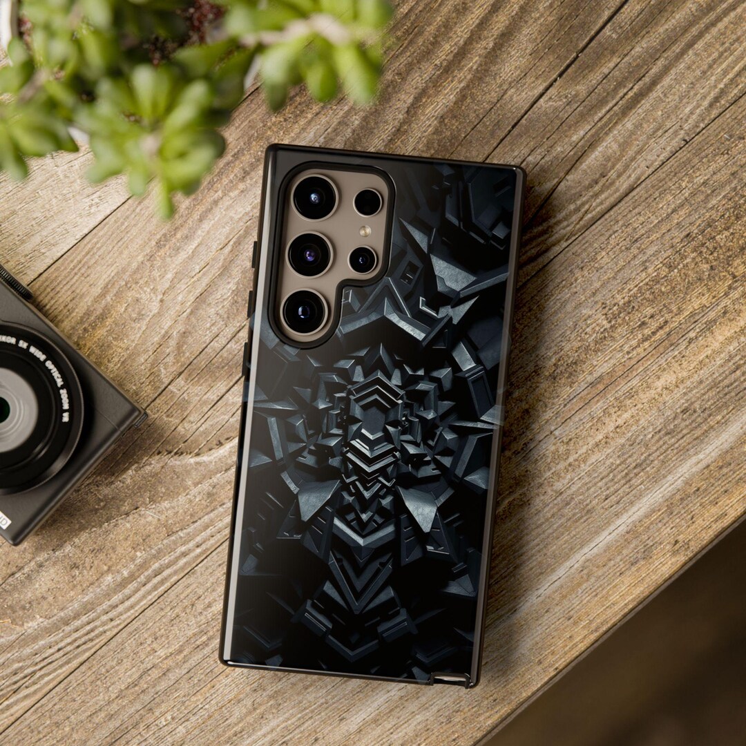 3D Textured Minimalist Modern Design Phone Case, Dark Abstract ...