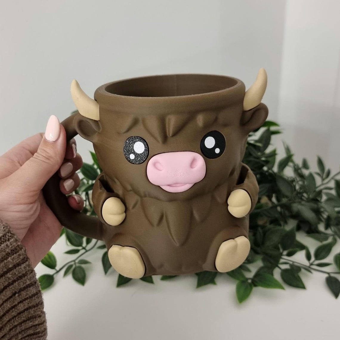 Ice Cream Tub Holder | Cute Highland Cow | With Spoon Holder - Etsy