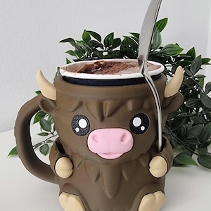 Ice Cream Tub Holder | Cute Highland Cow | With Spoon Holder - Etsy