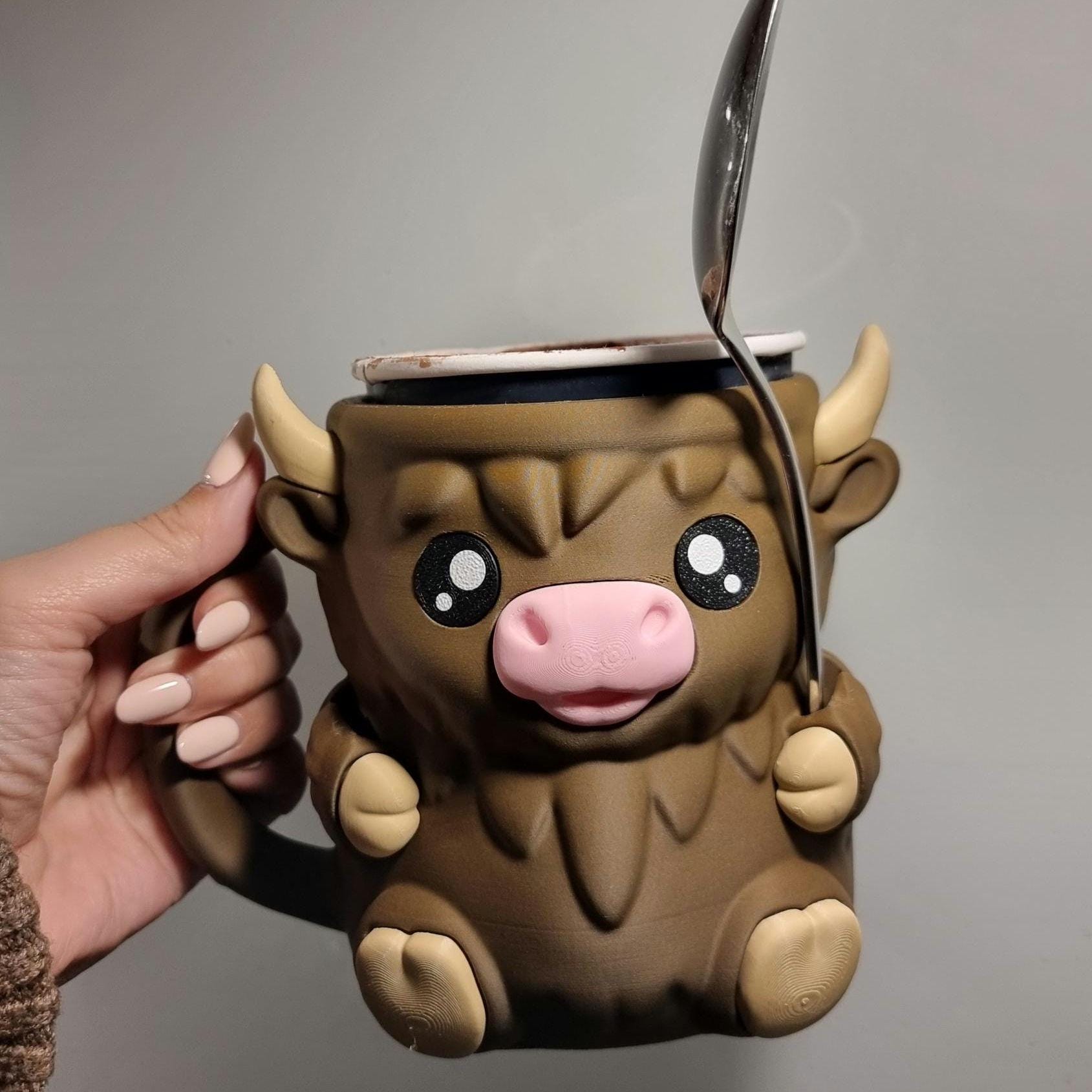 Ice Cream Tub Holder | Cute Highland Cow | With Spoon Holder - Etsy
