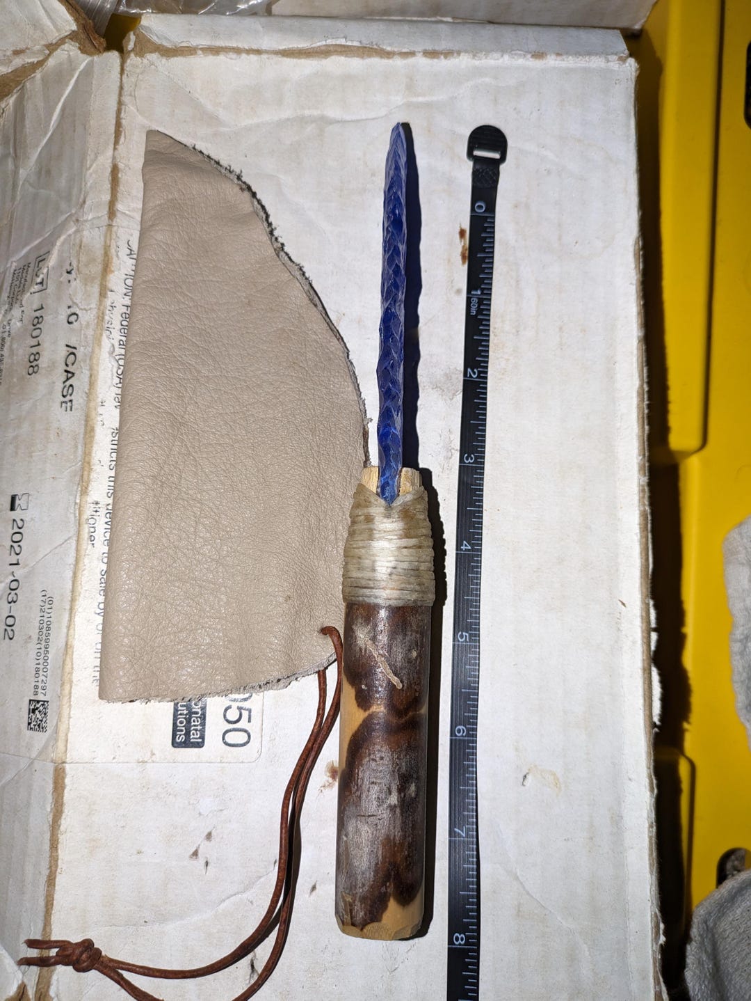 Blue Fiber Optic Glass Knife With Bamboo Handle - Etsy