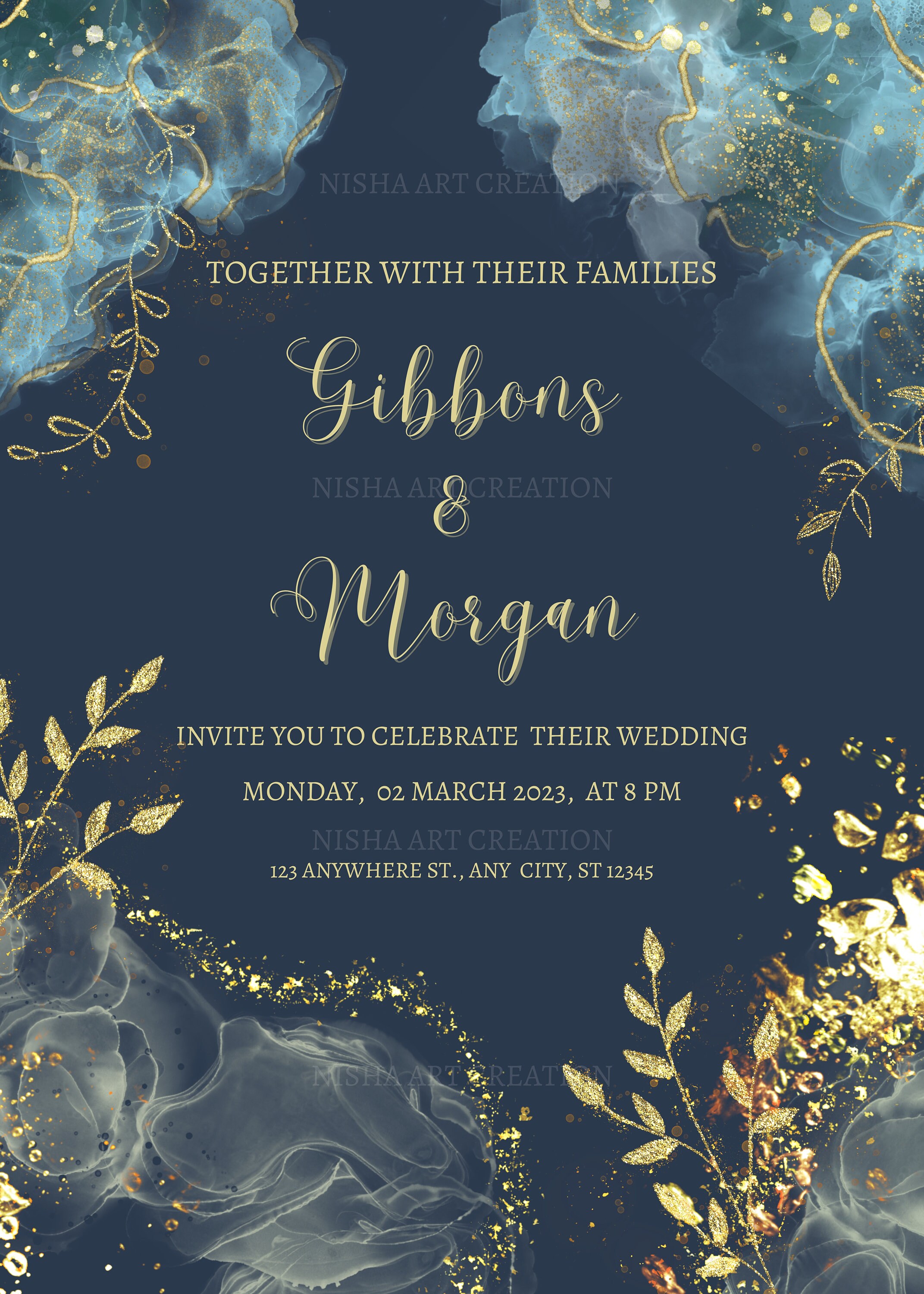 Editable Wedding Invitation Template, Wedding Invitation Invitation ...