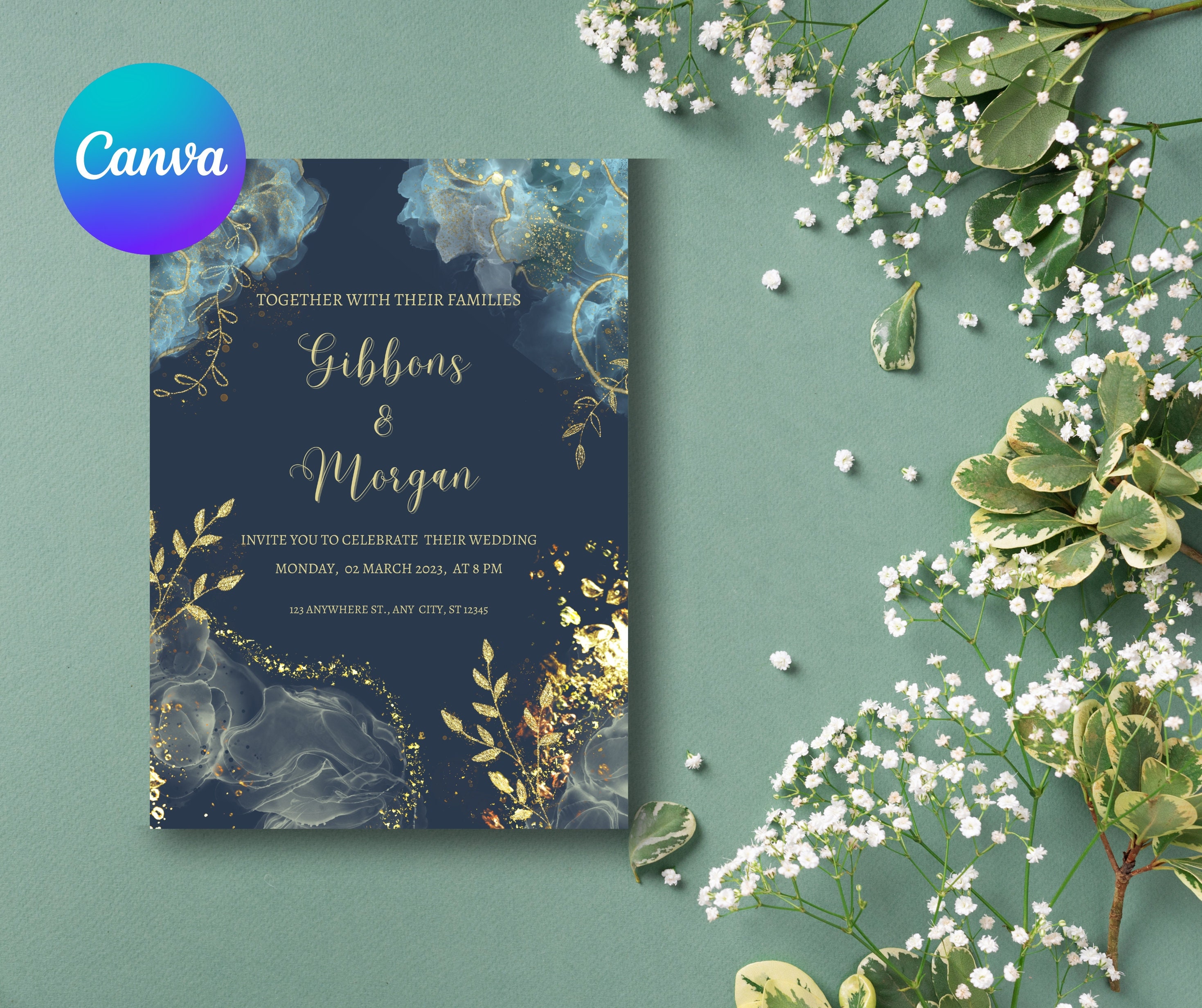 Editable Wedding Invitation Template, Wedding Invitation Invitation ...