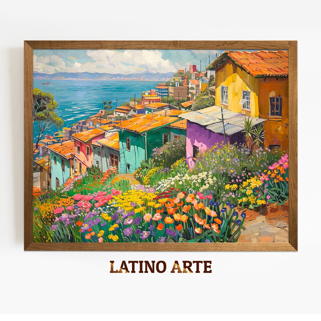 Printable Mexican Wall Art Valparaiso City, Colorful Latin American ...