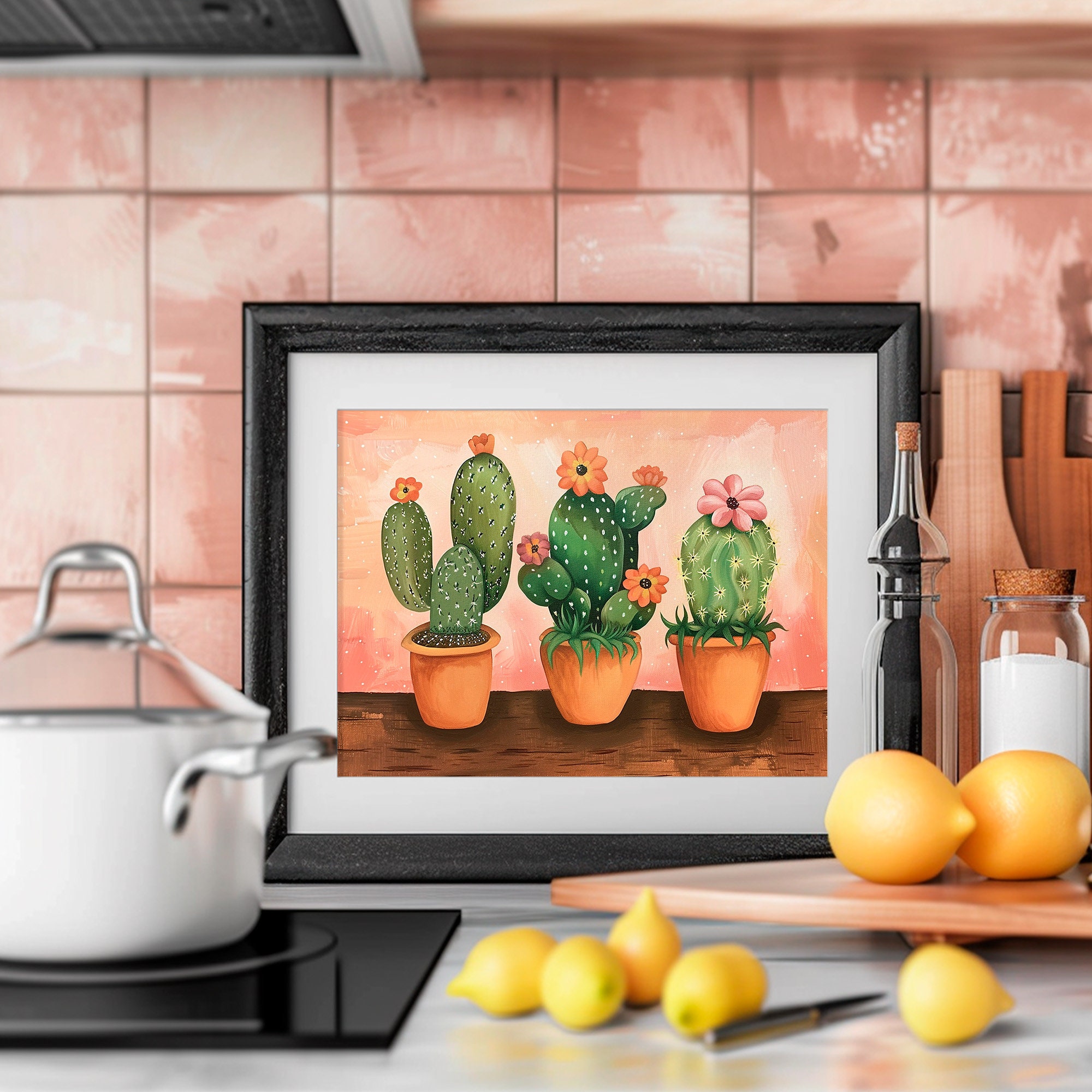 Potted Cactus Print: Mexican Folk Art Painting (digital Download) - Etsy